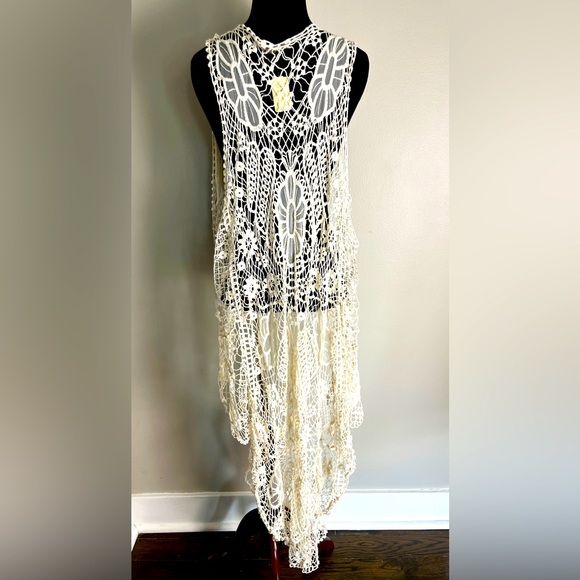 Unk | Jackets & Coats | Nwt Cream Crochet Vest | Poshmark
